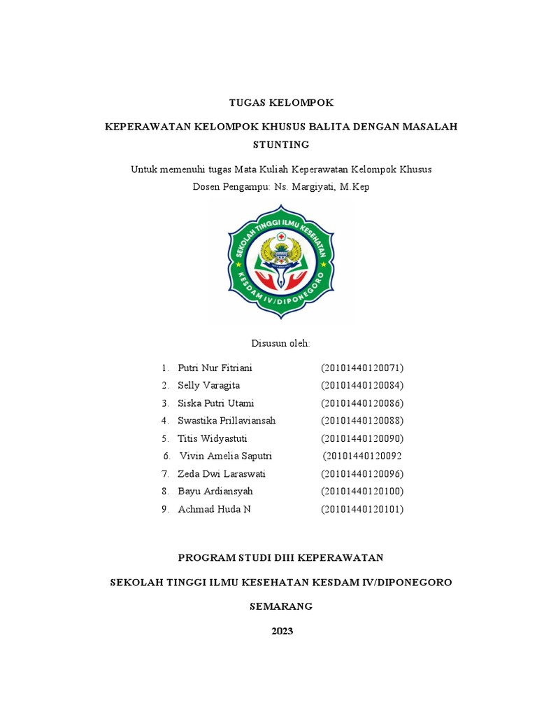 Kel 6 (Tugas Kelompok Khusus Balita Stunting) | PDF | Ilmu Sosial