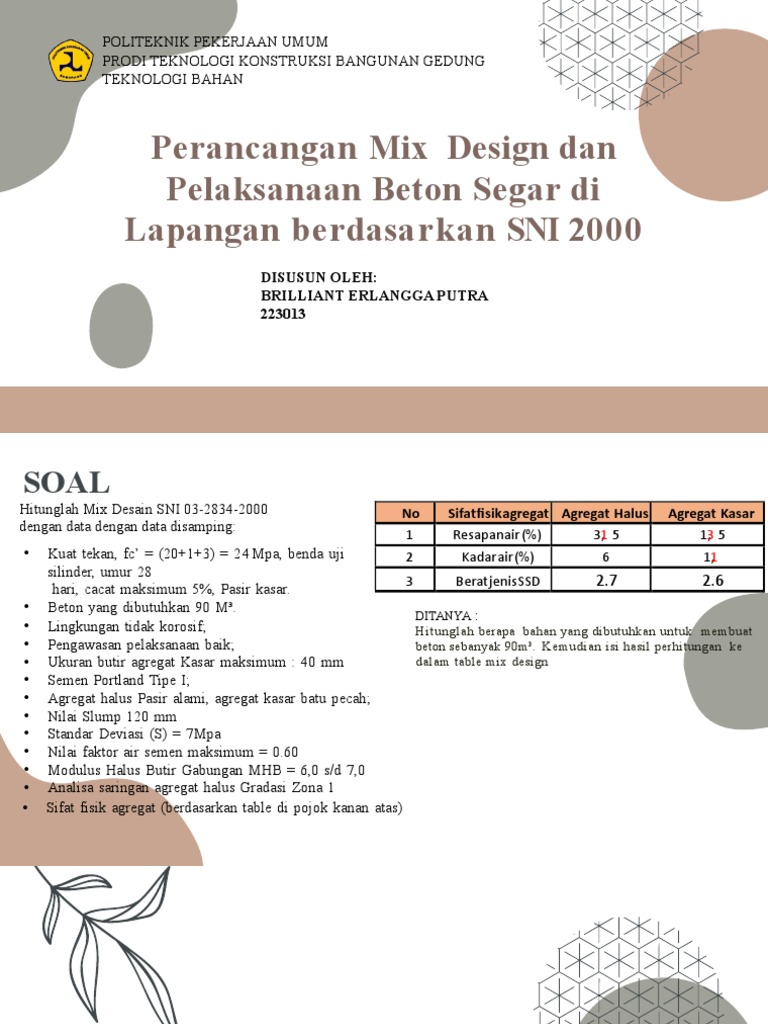 Mix Design Sni 2000 | PDF