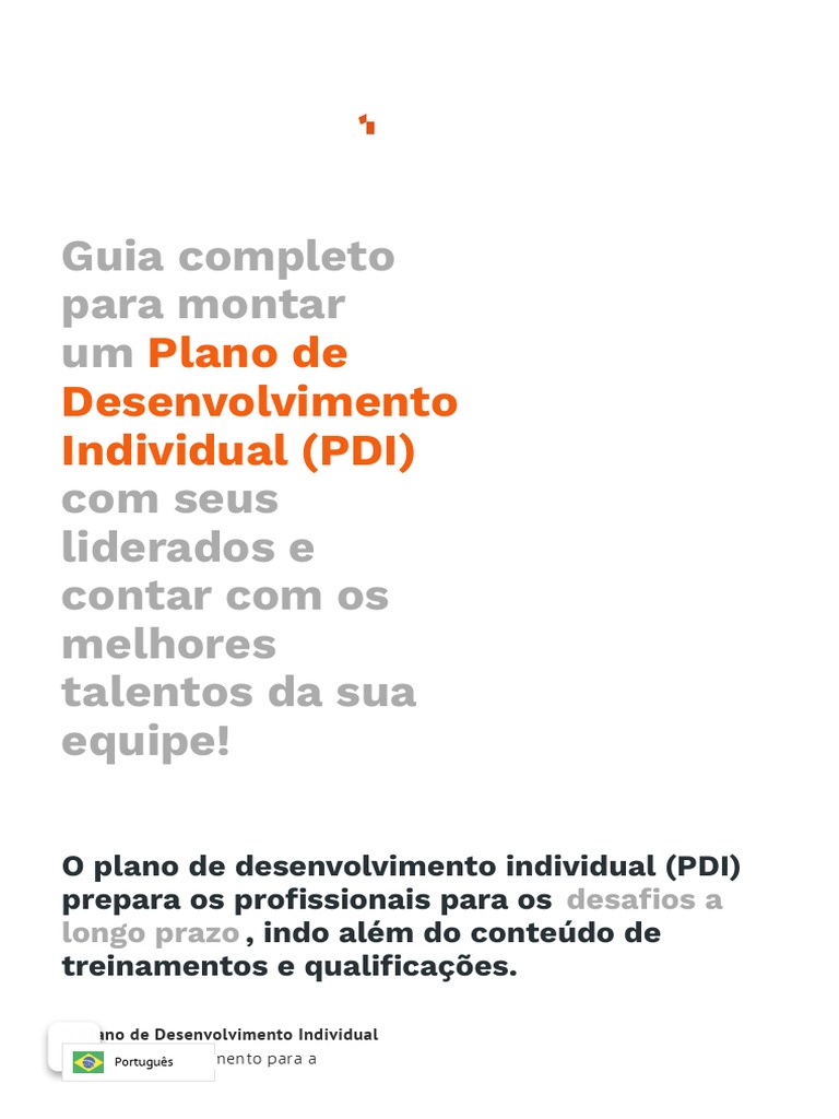 Guia Completo para Montar Um Plano de Desenvolvimento Individual (PDI ...
