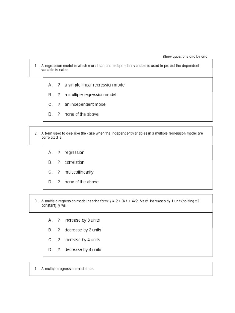 MC Multiple Regression | Download Free PDF | Linear Regression | Regression Analysis