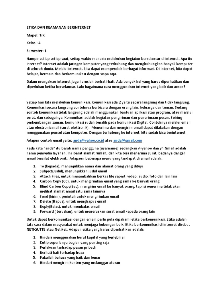 ETIKA KEAMANAN BERINTERNET | PDF