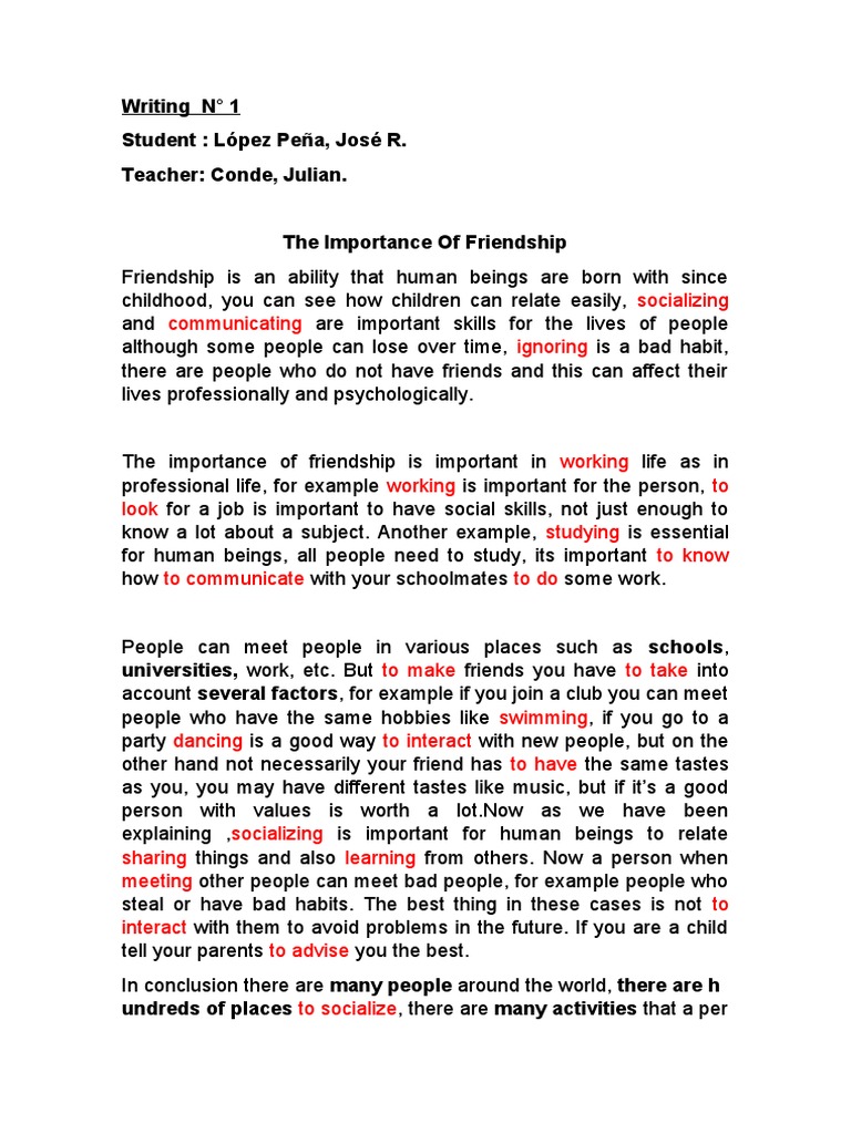 The Importance of Friendship in Life | PDF