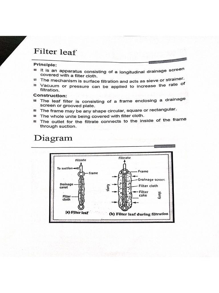 Filter Leaf and Rotary Drum Filter . | PDF