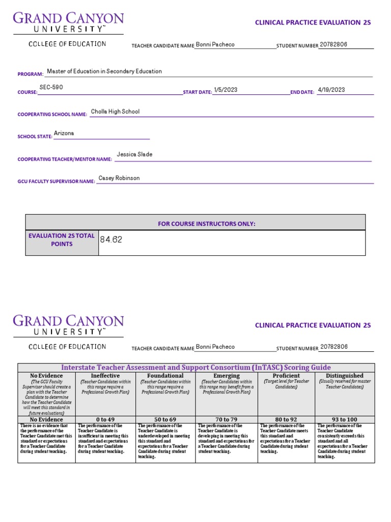 Clinical Evaluation 2 | PDF | Educational Assessment | Teachers