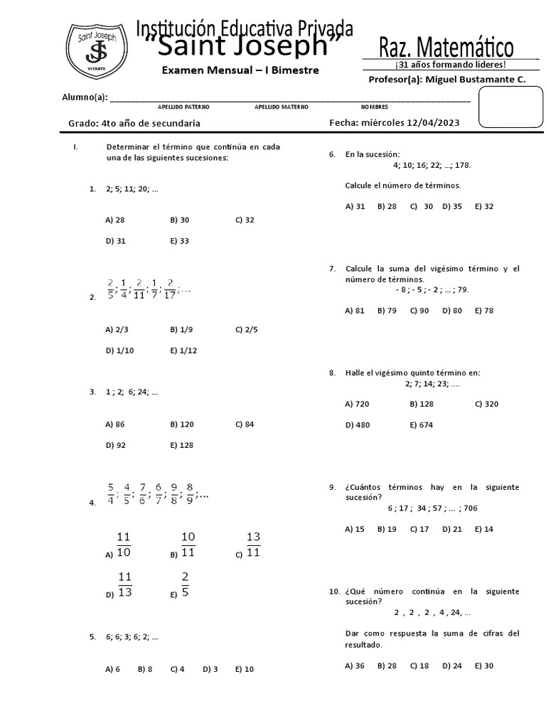 Ex Men 4to RM Ib | PDF | Ajedrez