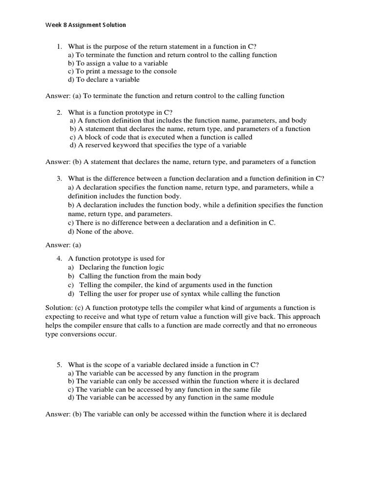 Week 8 Assignment Solution Jan 2023 Pdf Parameter Computer Programming Control Flow