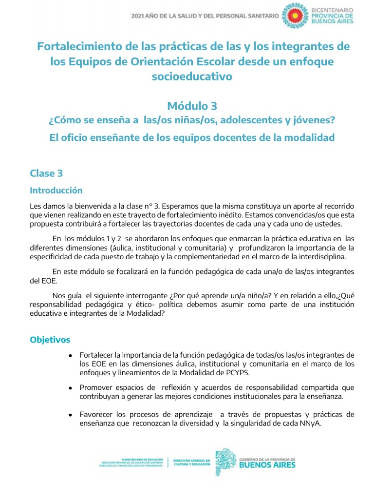 Clase 3 (Módulo 3) | PDF | Enseñando | Aprendizaje