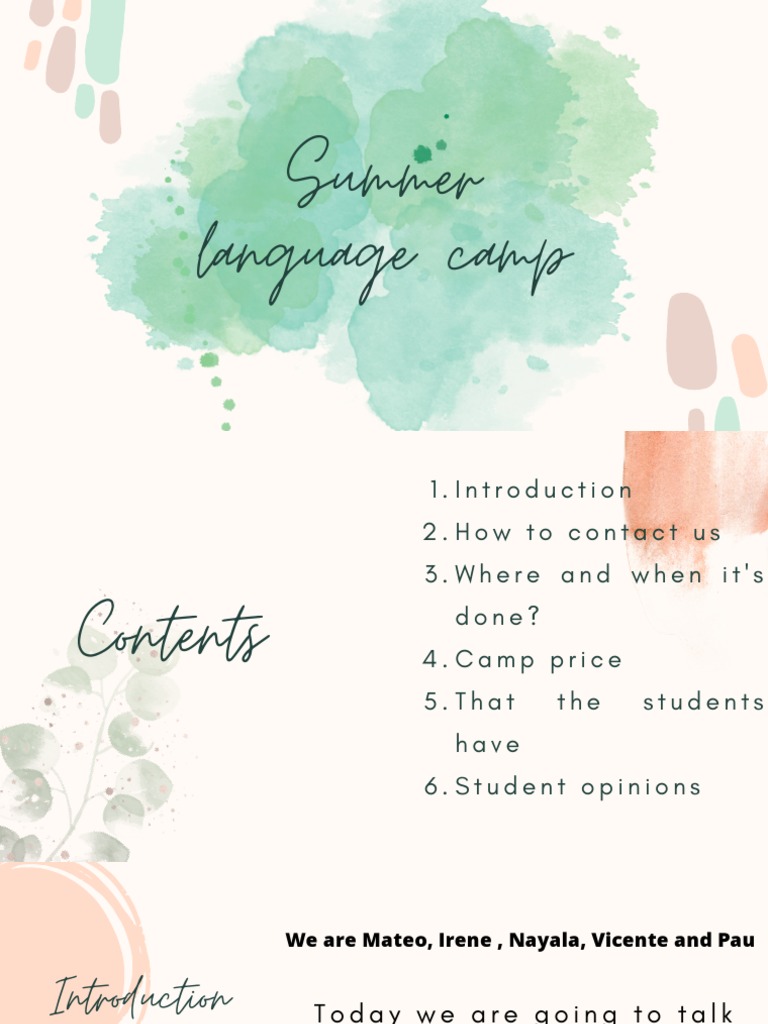 Summer Language Camp | PDF