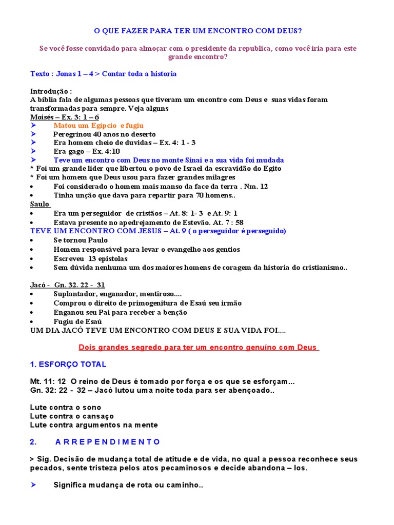 0 Que Fazer para Ter Um Encontro Com Deus | PDF | Pecado | Jesus
