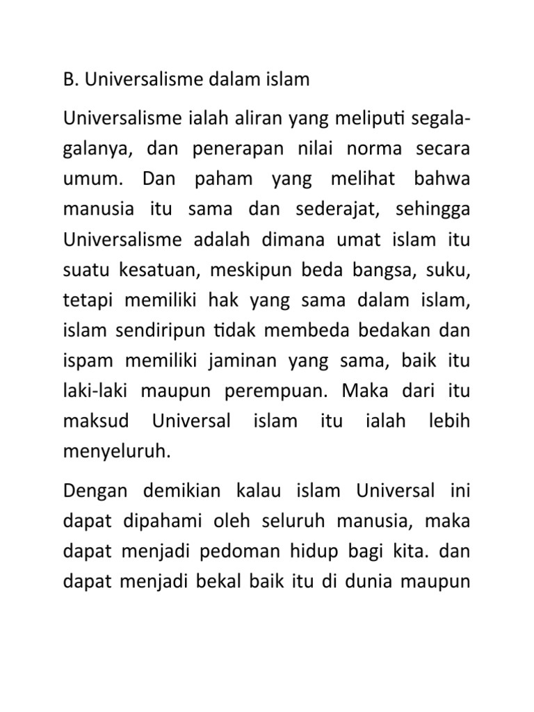 Universalisme dalam Ajaran Islam | PDF