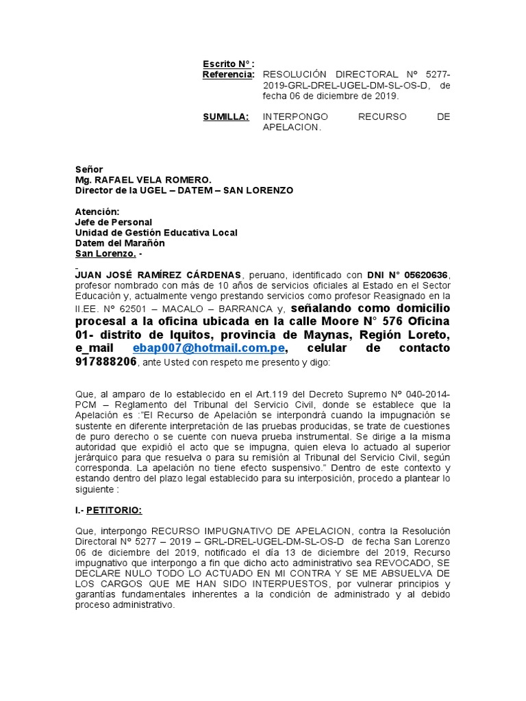 Apelacion Juan Jose para Servir 2020 | PDF | Debido al proceso ...