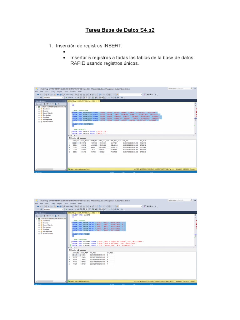 Tarea Base de Datos S4.s2 | PDF