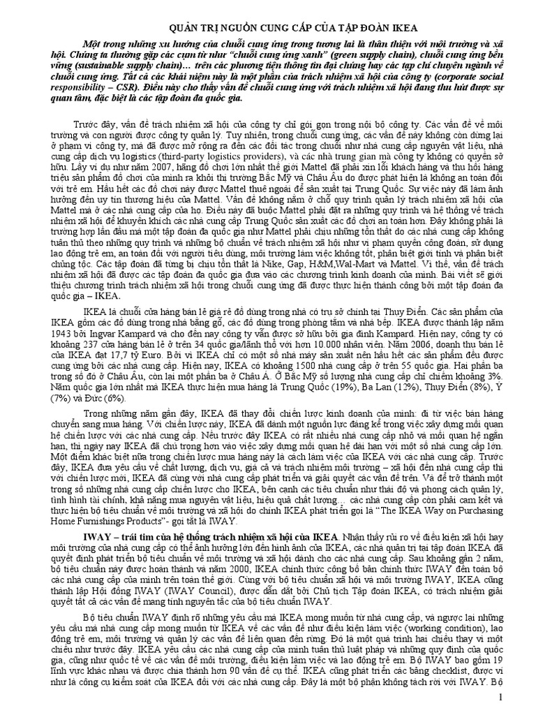 Nguon Cung Cap IKEA | PDF