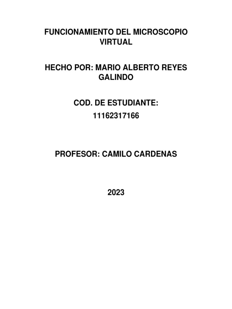 Funcionamiento Del Microscopio Virtual | PDF | Microscopio | Óptica