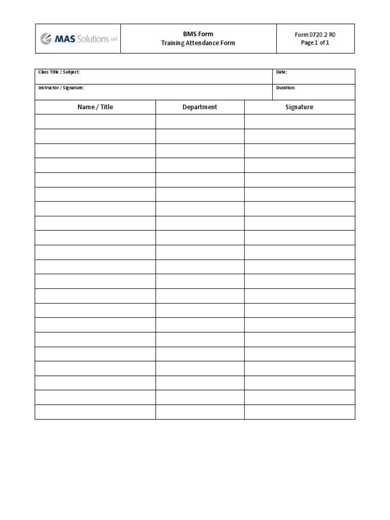 Training Attendance | PDF