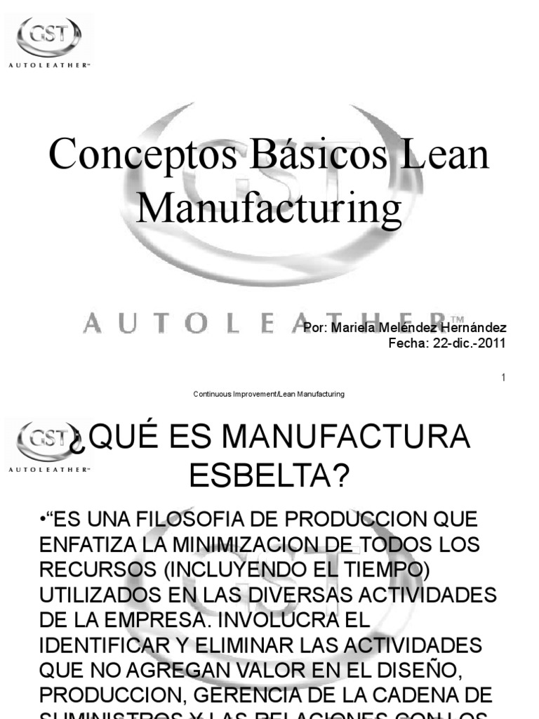 Conceptos Basicos Lean MFG | PDF | Lean Manufacturing | Logística