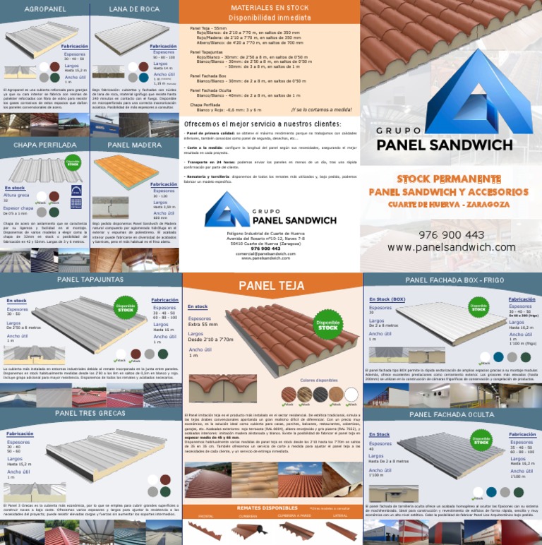 Catalogo Panel Sandwich | PDF | Aislamiento térmico | edificio