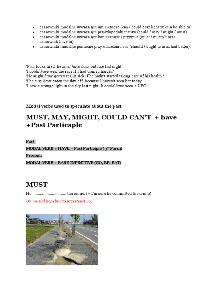 Modal verbs used to speculate about the past | PDF