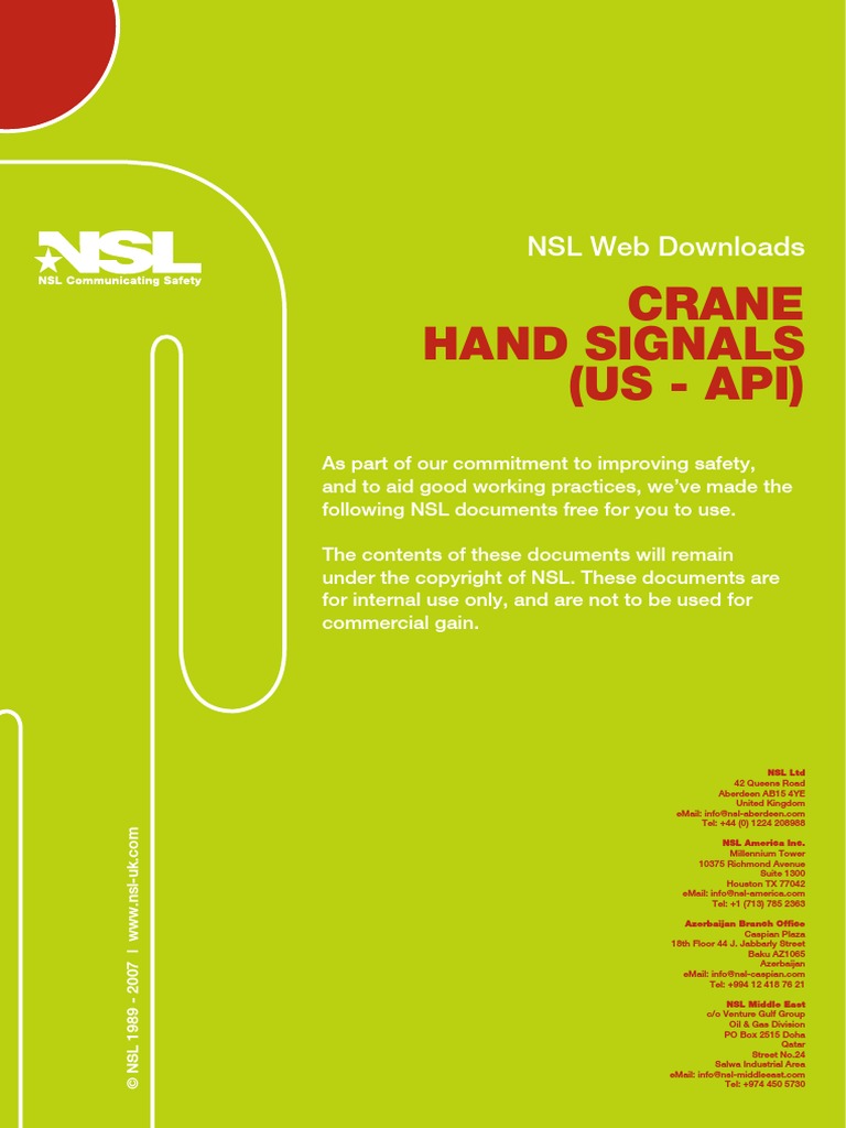 US Hand Signals For Crane Operators | PDF