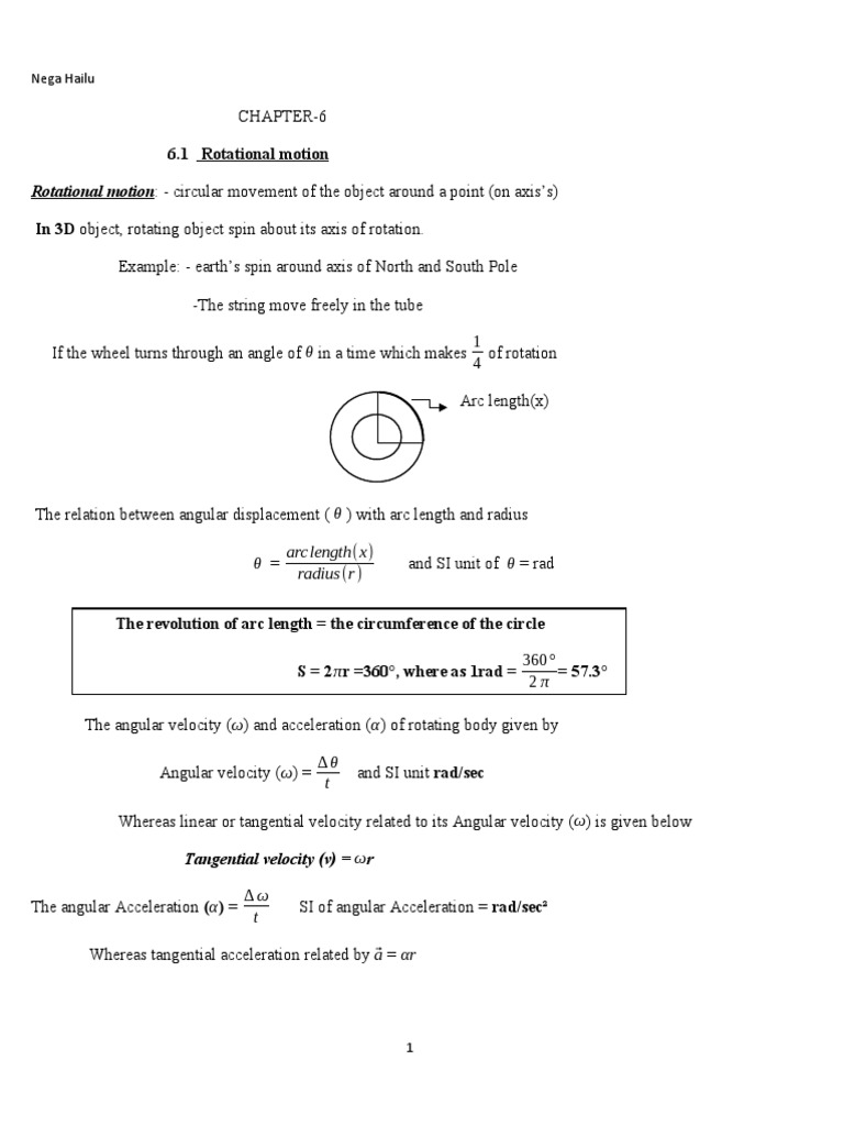 Phy - G 11-CH-6 | PDF | Rotation Around A Fixed Axis | Torque