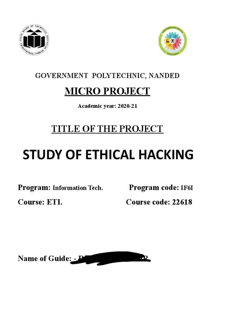 Study of Ethical Hacking: Micro Project | PDF | Security Hacker | World Wide Web