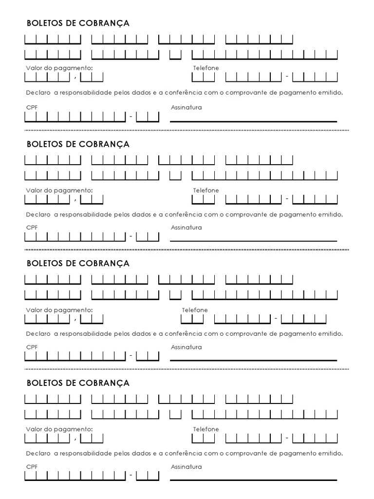 Formulário Boletos | PDF