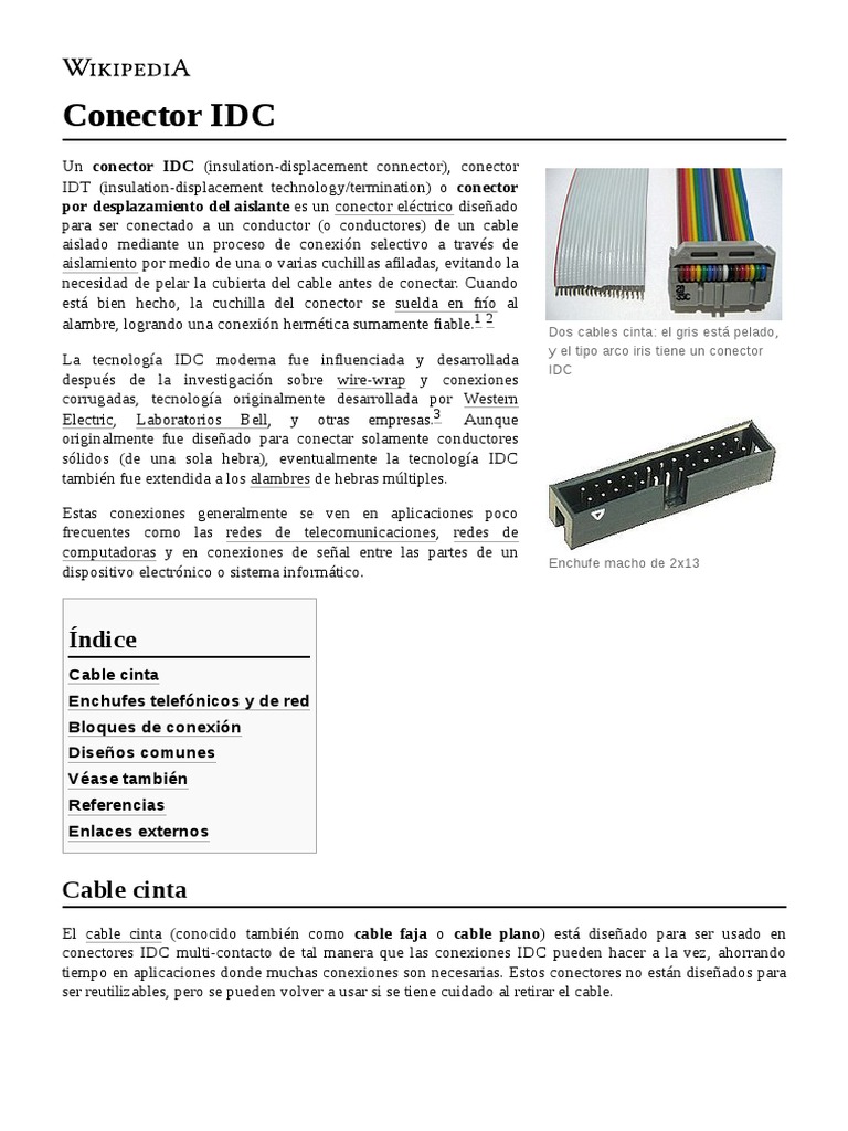 Conector IDC | PDF | Protocolos de capa física | Equipo eléctrico