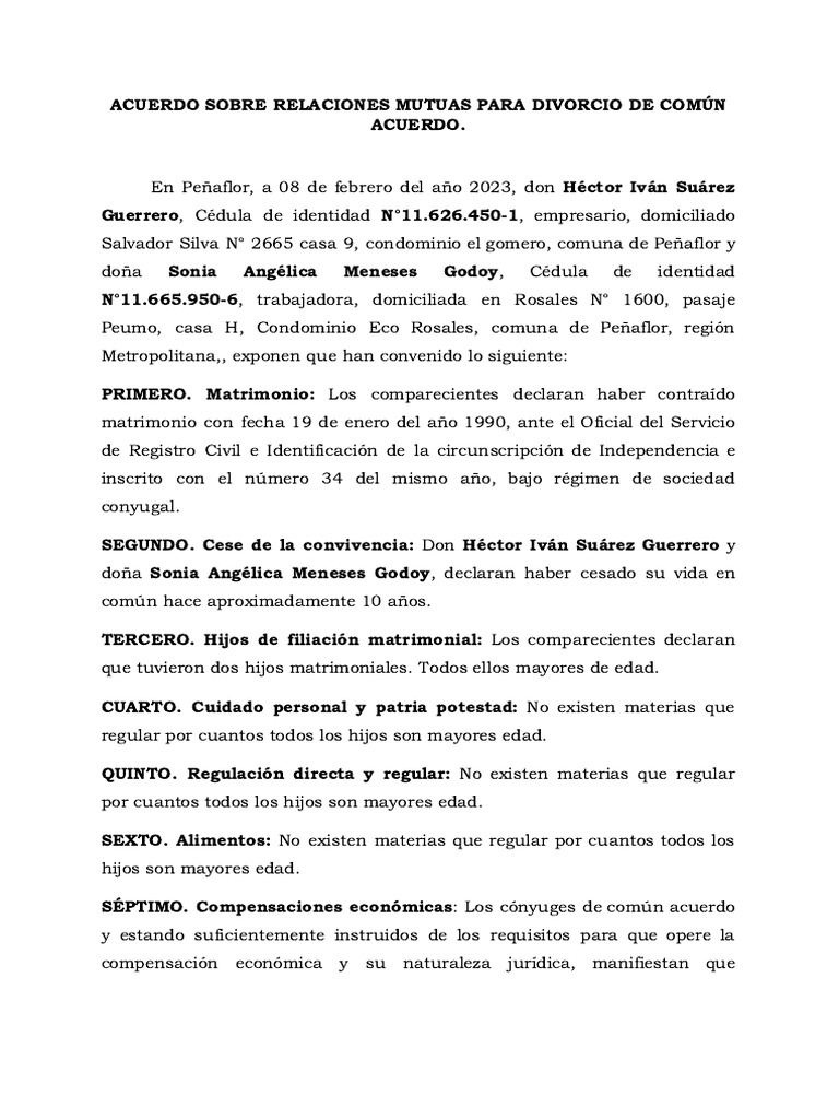 Acuerdo Completo y Suficiente | PDF