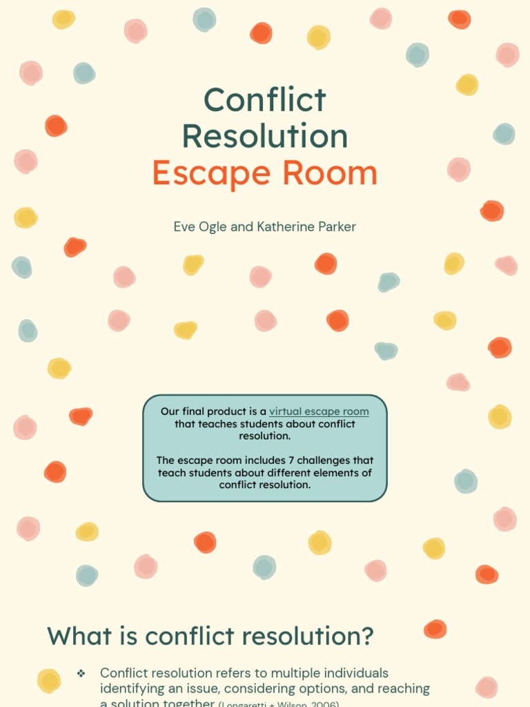 Virtual Escape Room for Conflict Resolution | PDF | Career & Growth