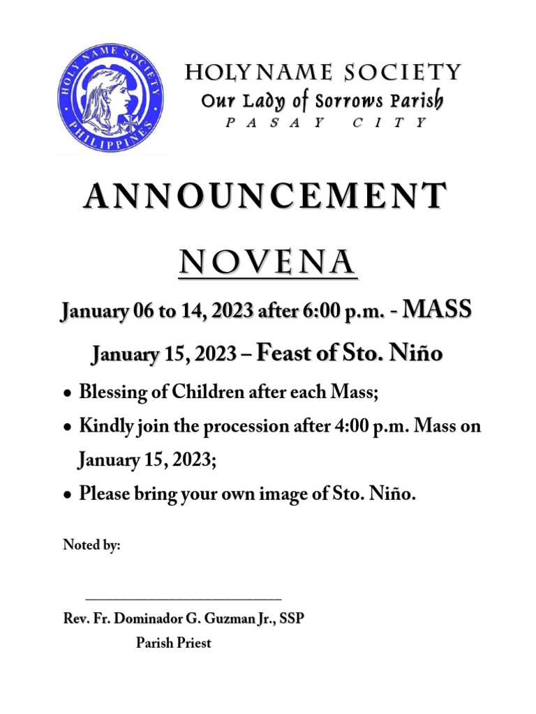 2023 Feast of Sto. Niño Letters (All) | PDF | Christian Festivals And ...