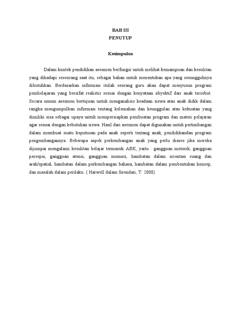 Bab Iii Penutup Kesimpulan | PDF | Sains & Matematika