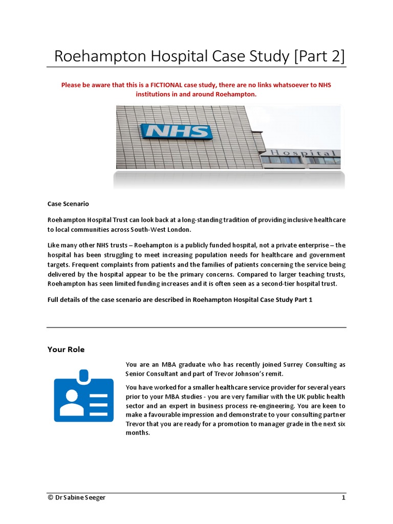 Roehampton Hospital Case Study - Part 2 | Download Free PDF | Health ...