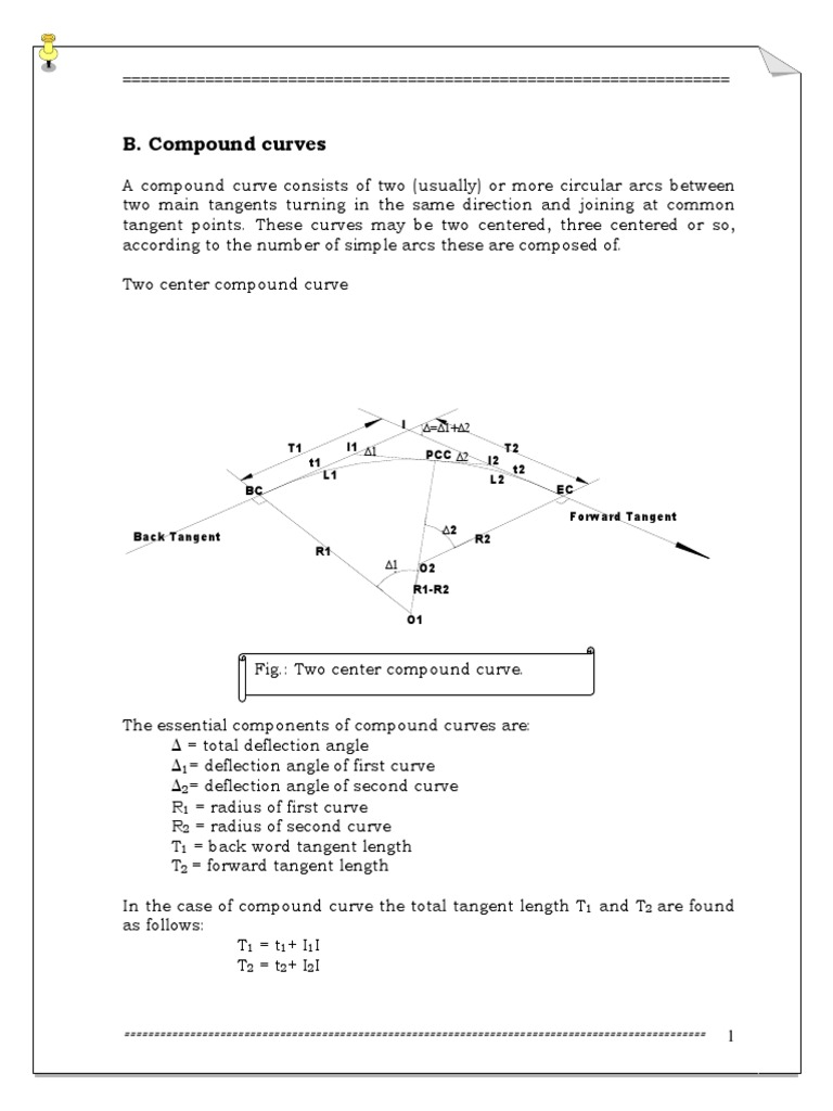 Compound Curve H.D Handout | PDF | Curvature | Elementary Geometry