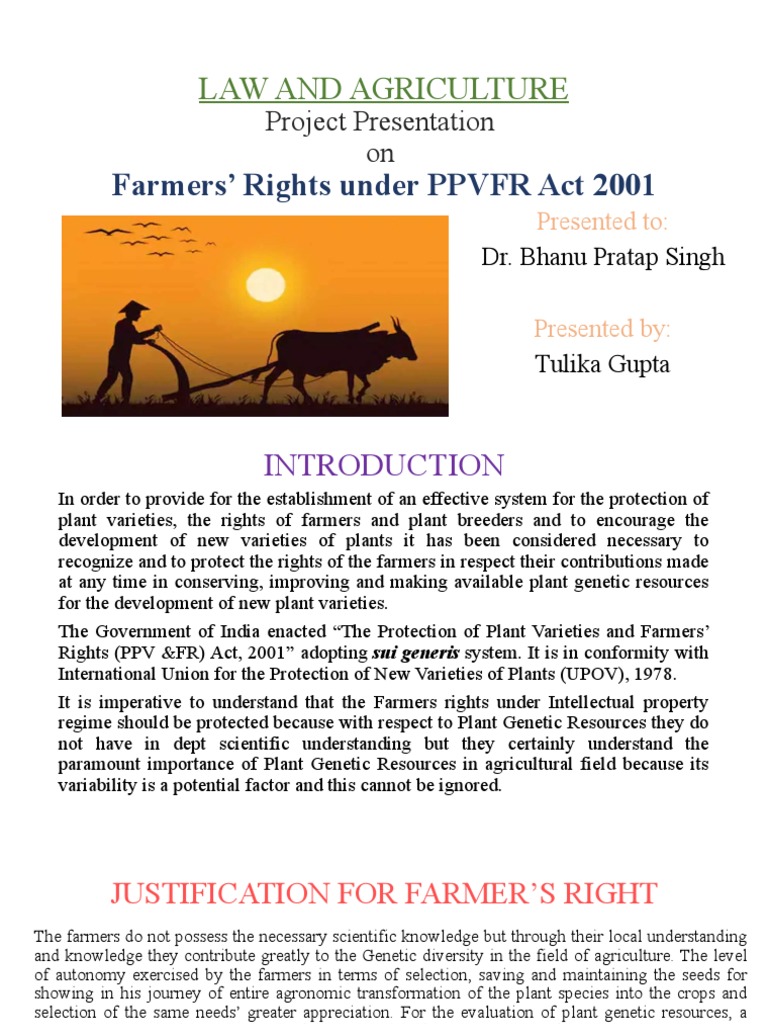 Farmers' rights under PPVFR Act | PDF | Plant Breeding | Justice