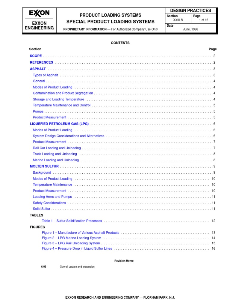 EXXON Special Product Loading Systems Design Guide | PDF | Asphalt ...
