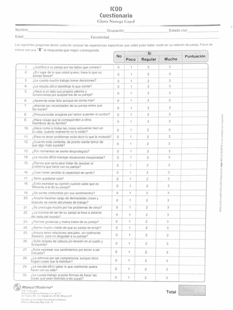 ICOD Cuestionario | PDF