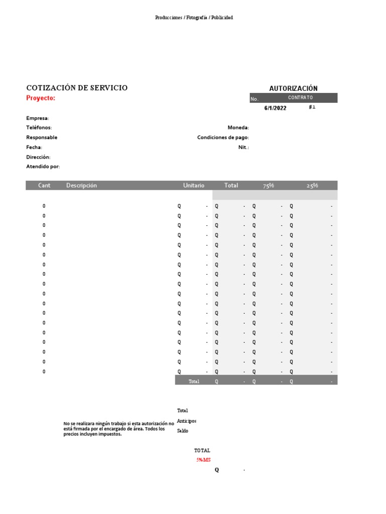 Cotizacion Plantilla | PDF | Economias