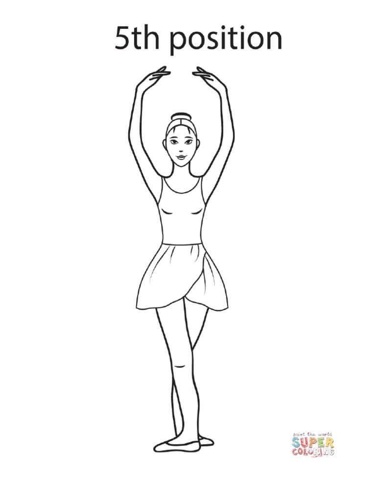 Dibujo de 5ta Posición de Ballet para Colorear - Dibujos para Colorear ...