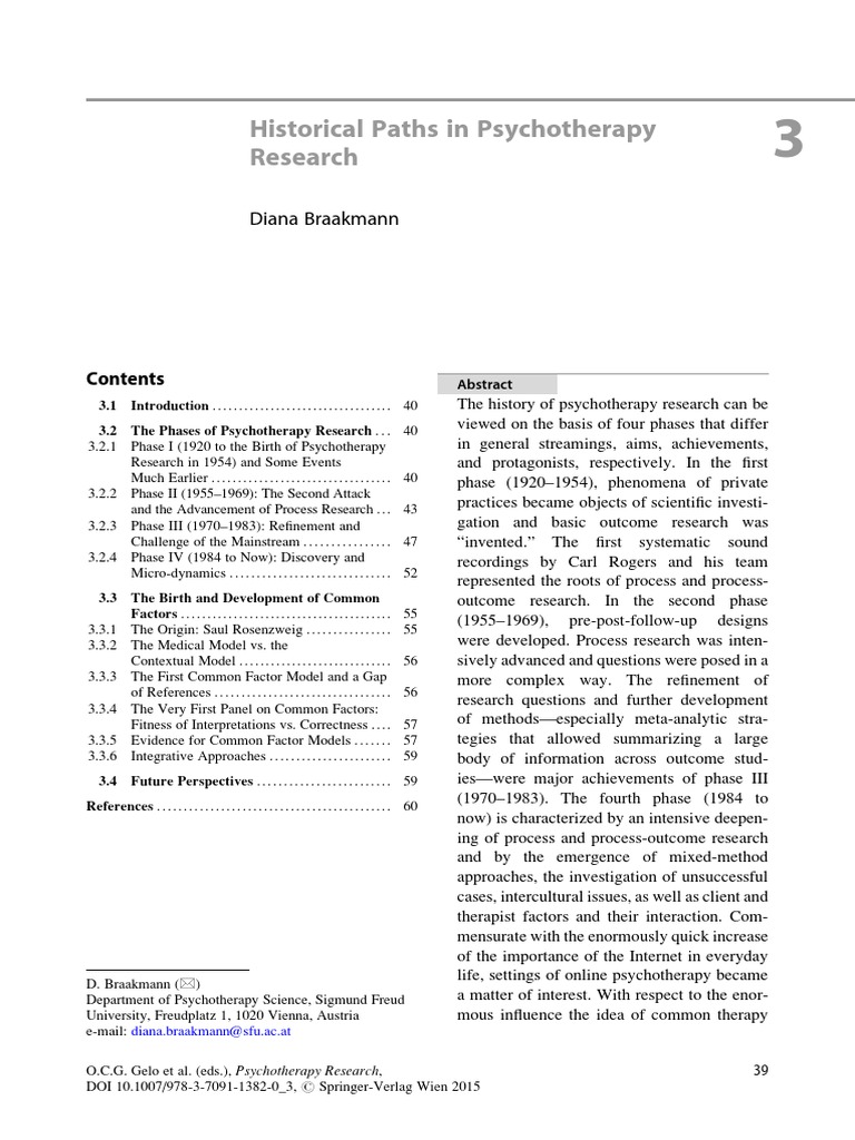 Braakman - Historical Paths in Psychotherapy Research | PDF ...