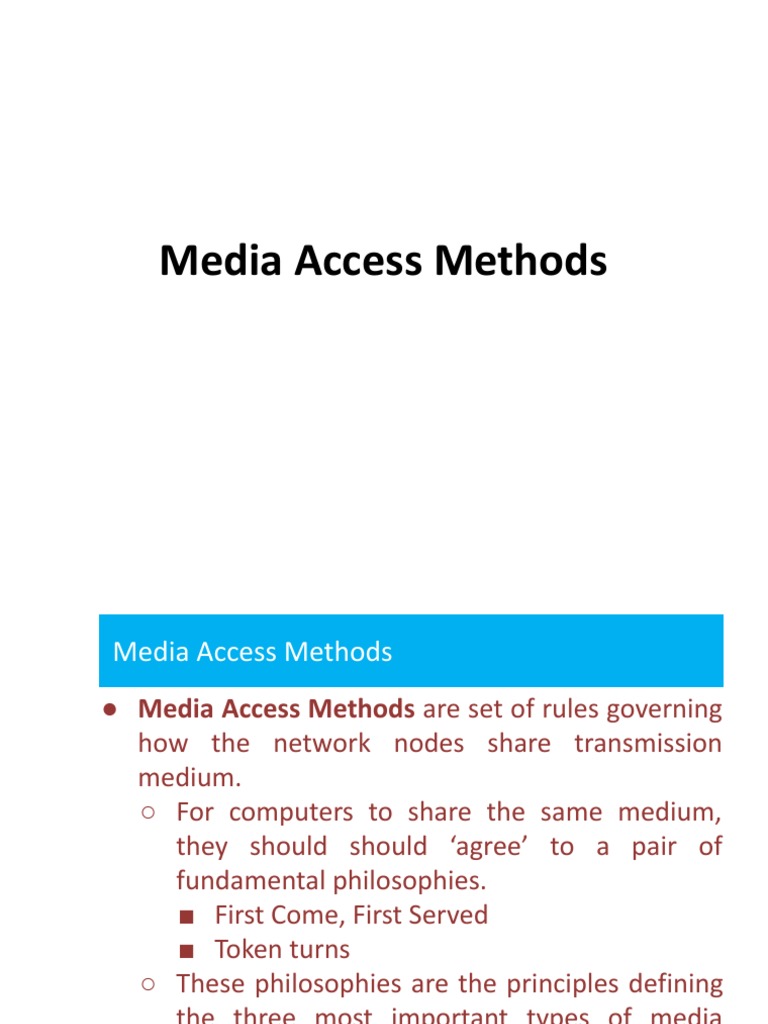 IS171 Lecture 4 - Media Access Method | PDF | Computer Network ...