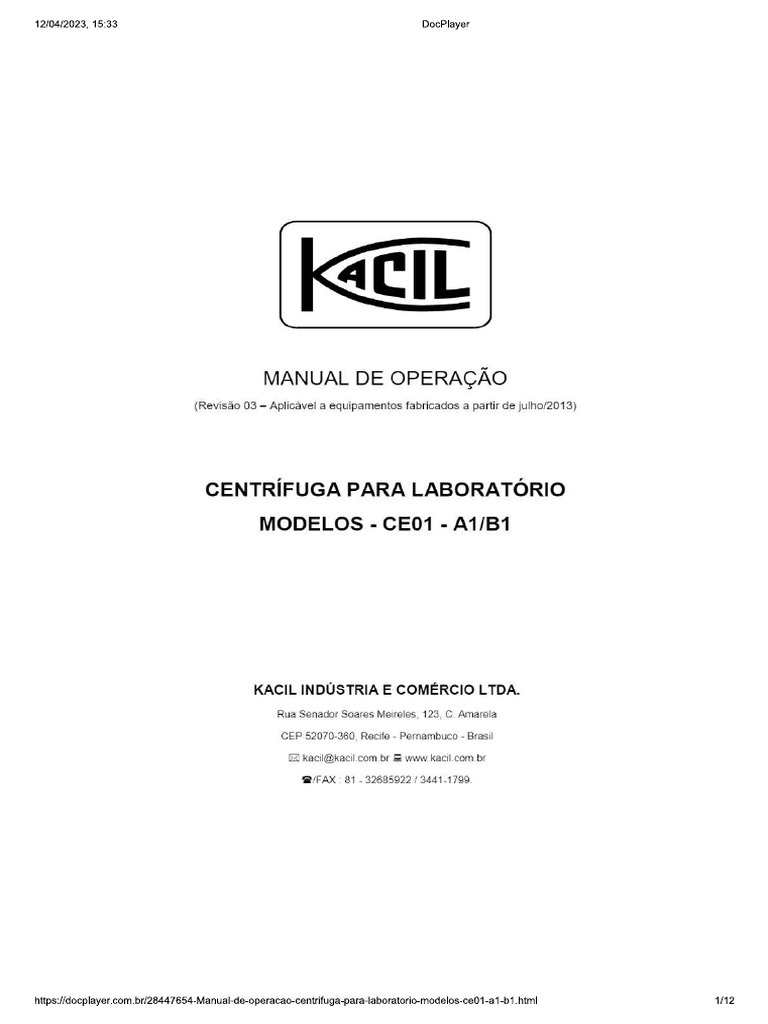 Kacil CE01-B2 - Manual em Português | PDF