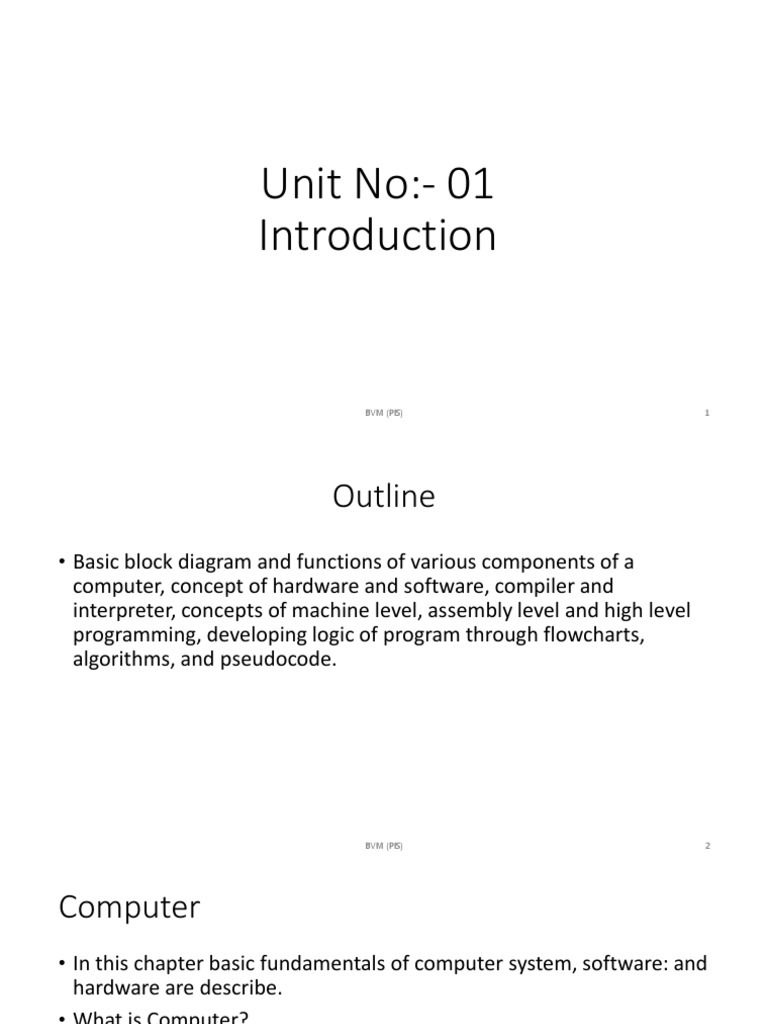 Unit No 1 | PDF | Computer Data Storage | Programming