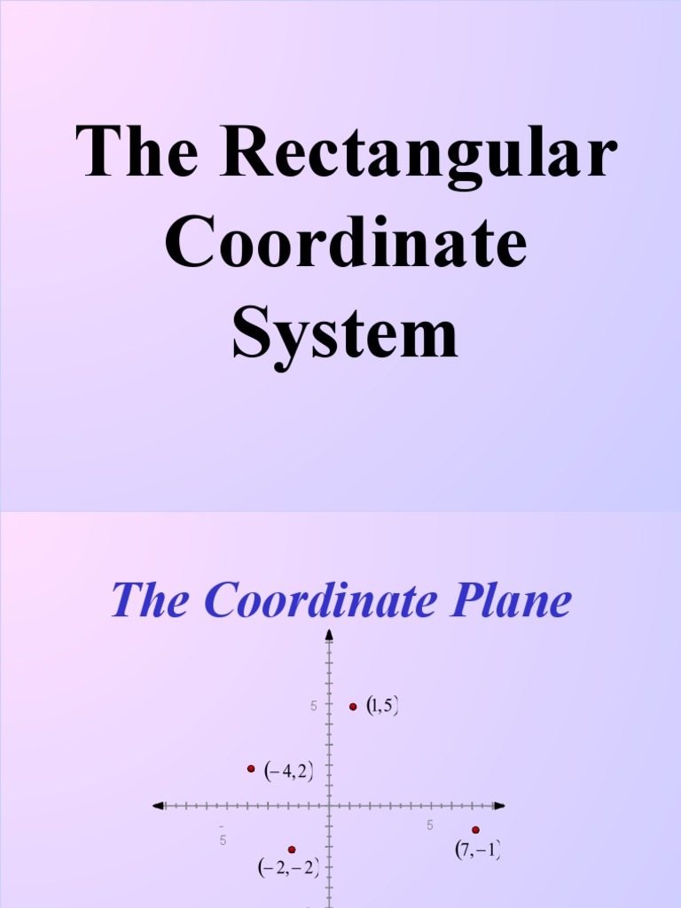 The Rectangular Coordinate System | PDF | Cartesian Coordinate System ...