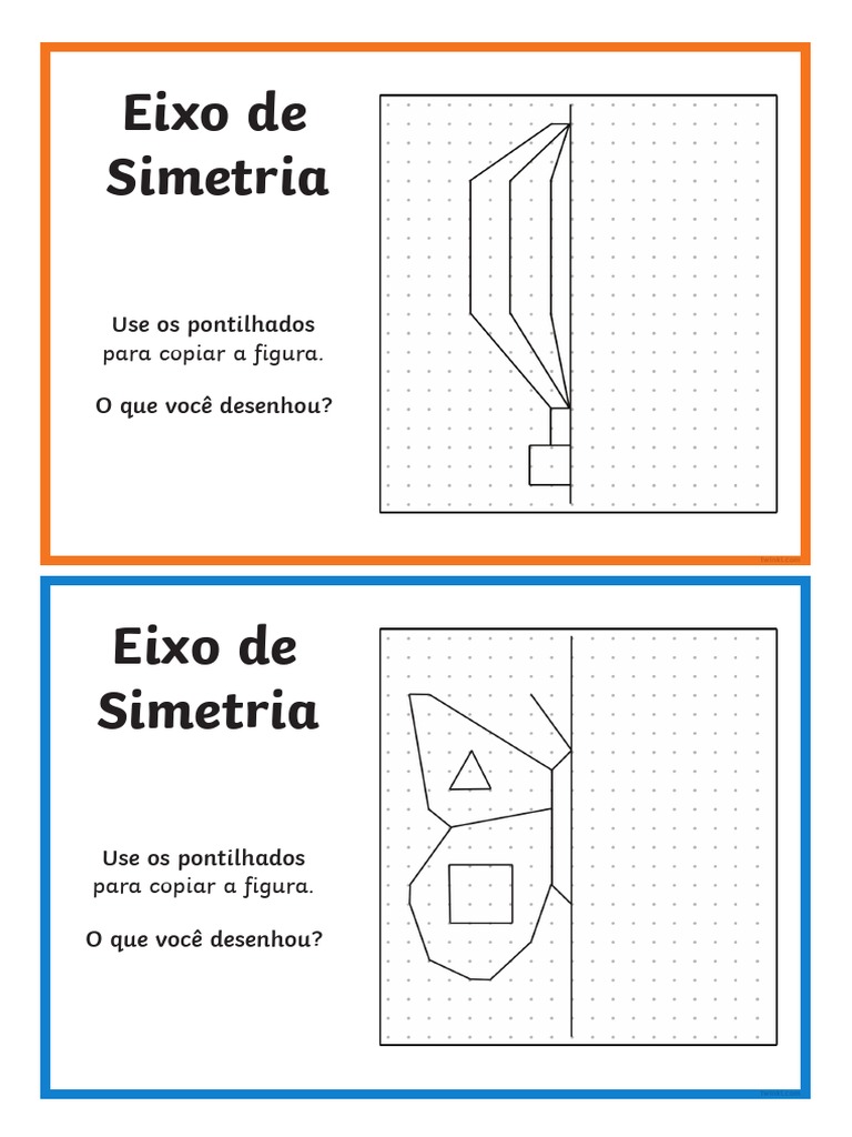 Atividade de desenho sobre o eixo de simetria | PDF