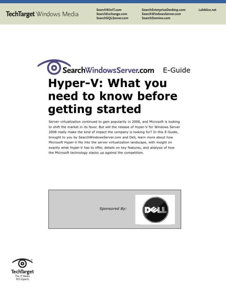 Hyper-V - What You Need To Know Before Getting Started | PDF | Hyper V | Virtual Machine