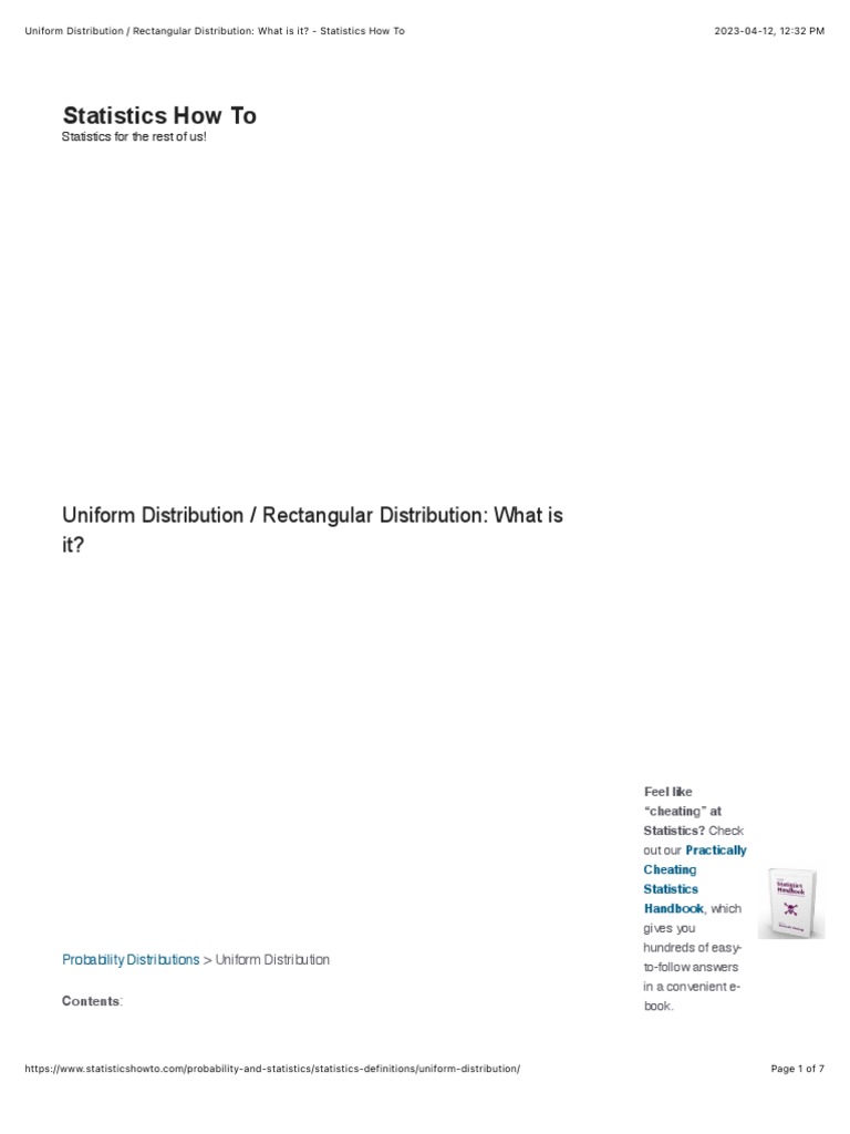Uniform Distribution: Rectangular Distribution: What Is It? | PDF ...