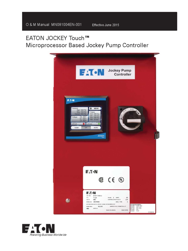 Eaton Jockey Touch™ Microprocessor Based Jockey Pump Controller | PDF ...