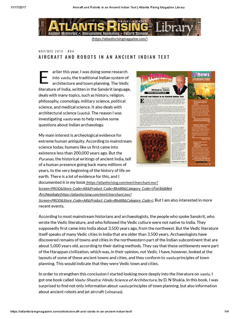 Aircraft and Robots in An Ancient Indian Text - Atlantis Rising ...