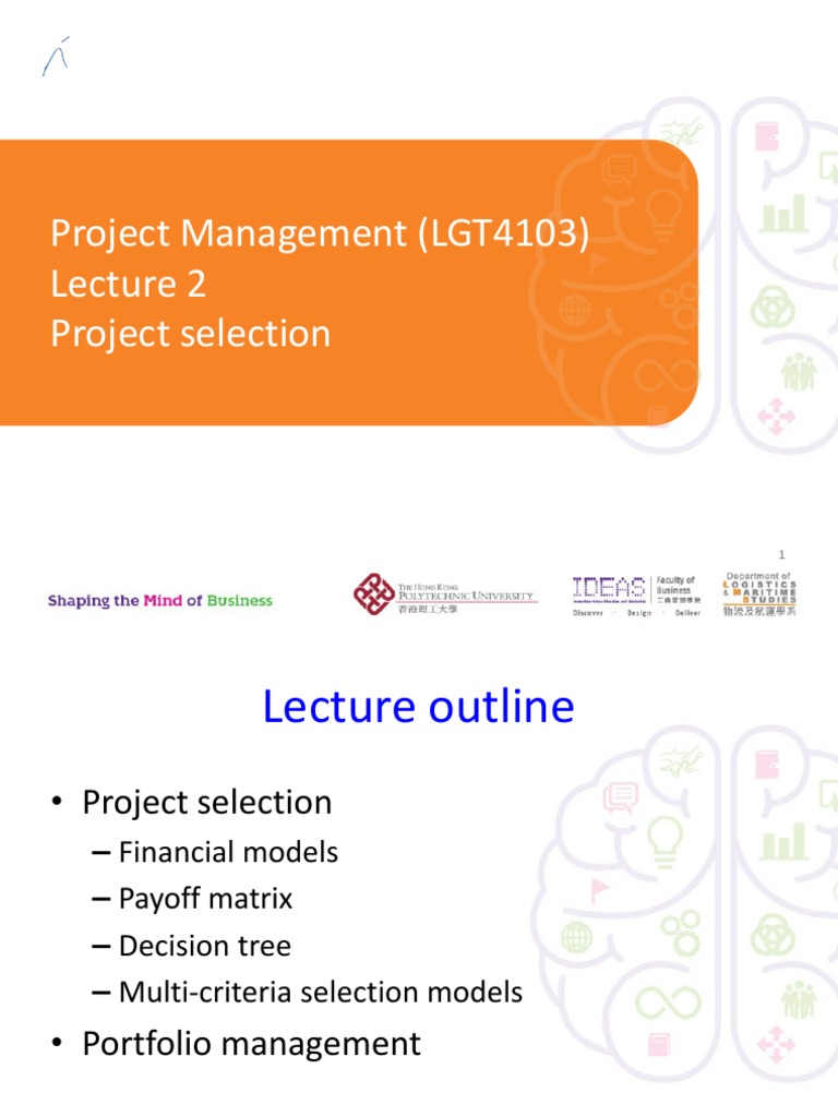 Project Management Lecture 2 2021 Notes Pdf Net Present Value Investing