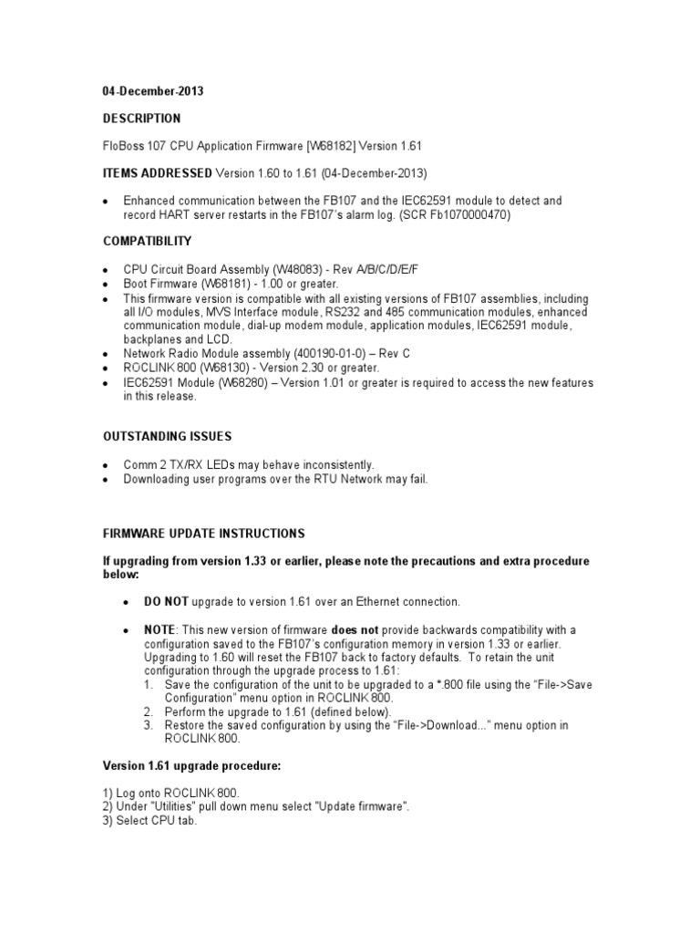 FB107 161 Readme | PDF | Input/Output | Central Processing Unit